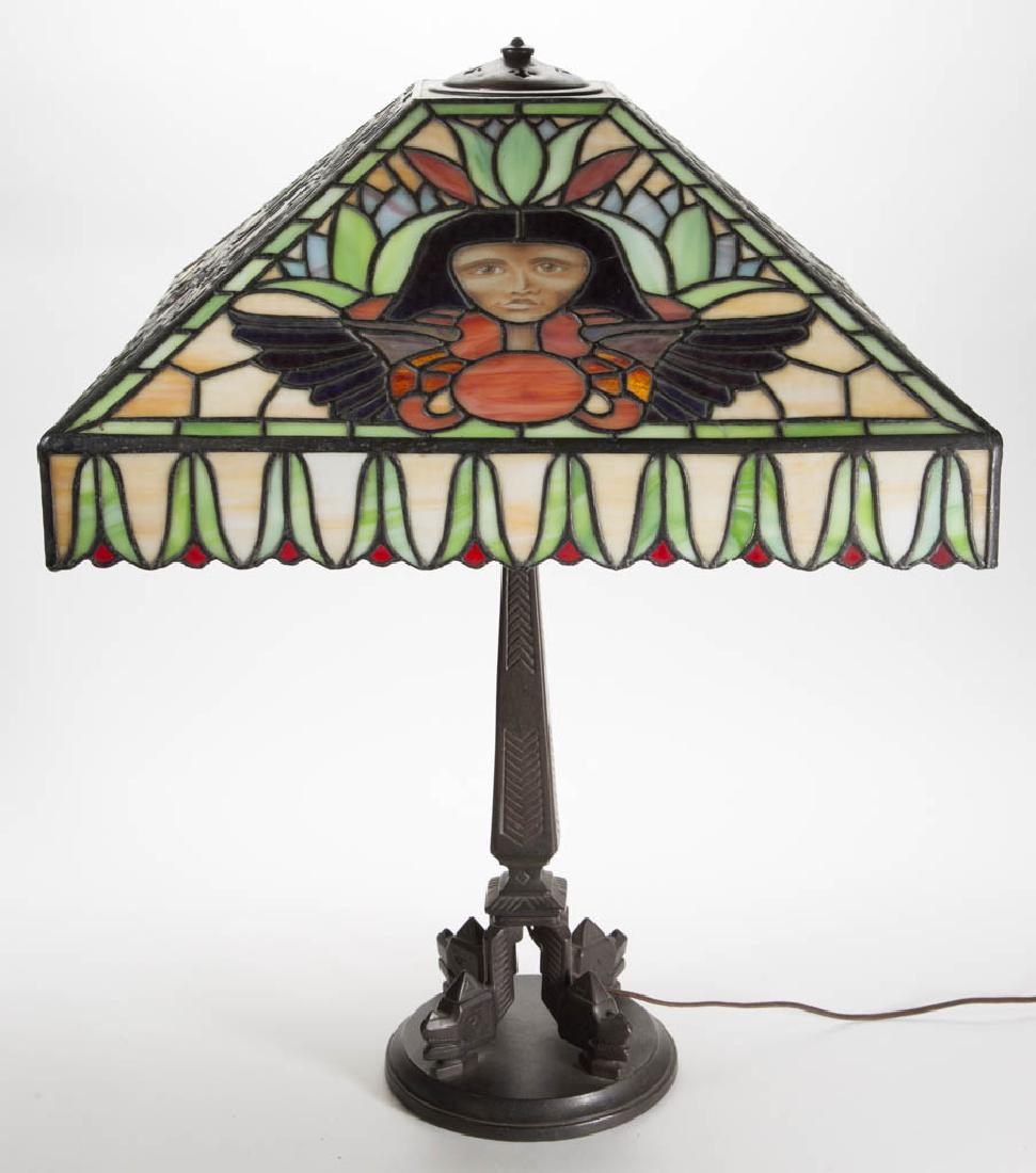 HANDEL EGYPTIAN / ISIS LEADED GLASS LAMP