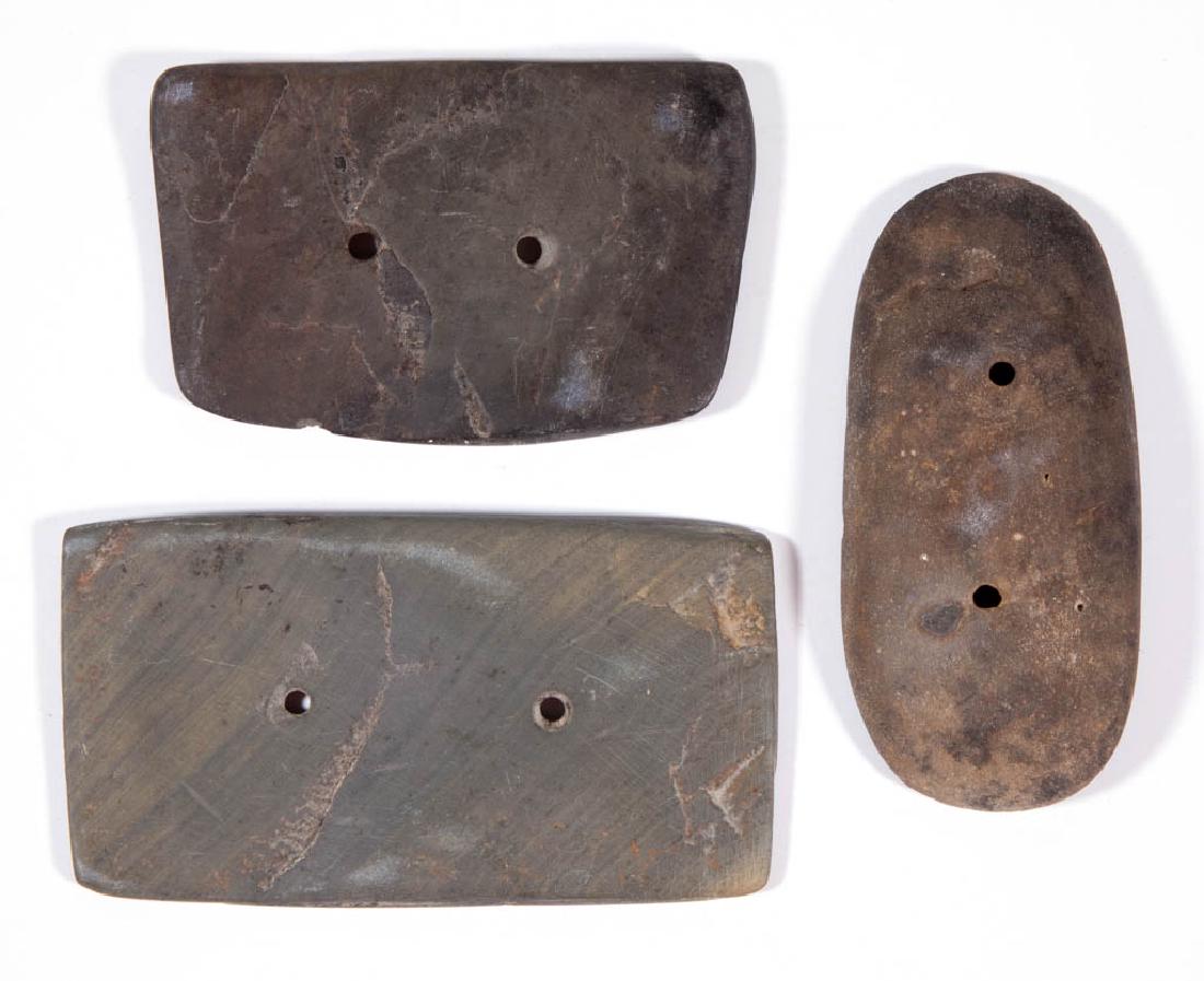 NATIVE AMERICAN STONE GORGETS, LOT OF THREE