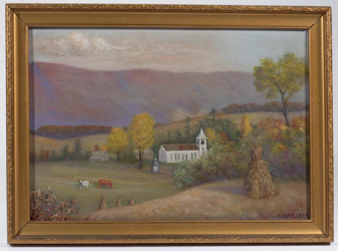 SOUTHERN FOLK ART LANDSCAPE PAINTING