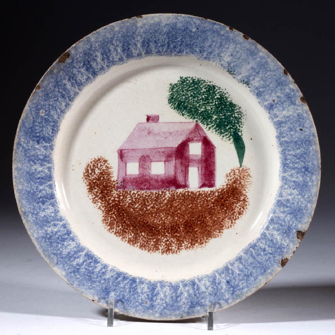 ENGLISH SPATTERWARE CERAMIC PLATE