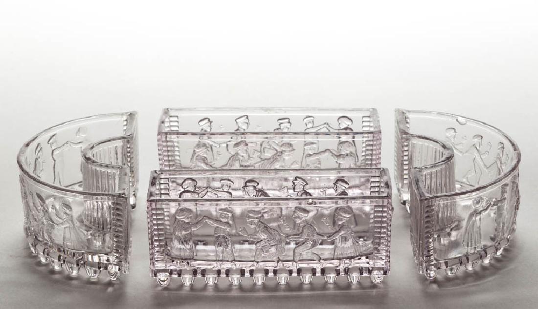 SOWERBY PRESSED CHILDREN'S GLASS TOY FOUR-PIECE SET