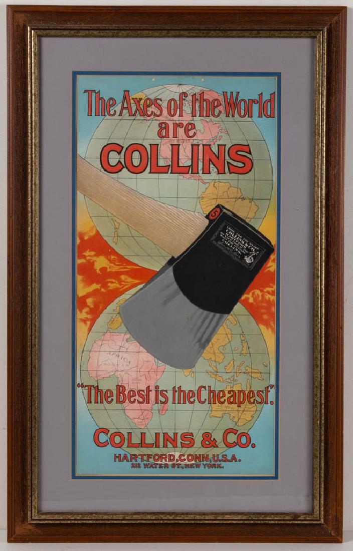COLLIN & CO. AXES ADVERTISING POSTER / TRADE SIGN