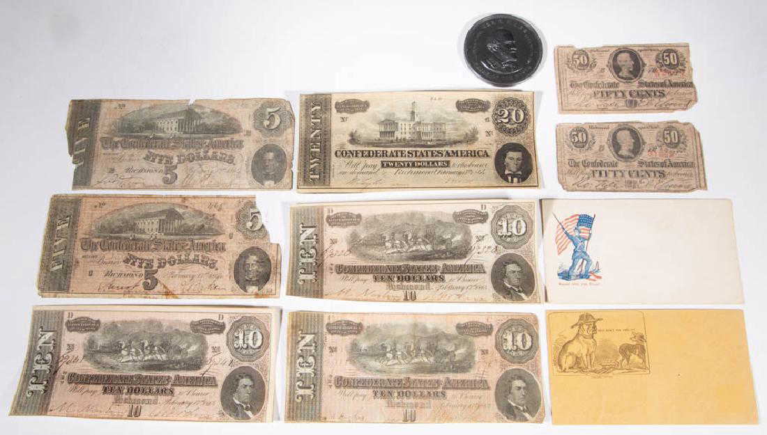 ASSORTED CONFEDERATE STATES CIVIL WAR CURRENCY / BANK ASSORTED CONFEDERATE STATES CIVIL WAR CURRENCY / BANK