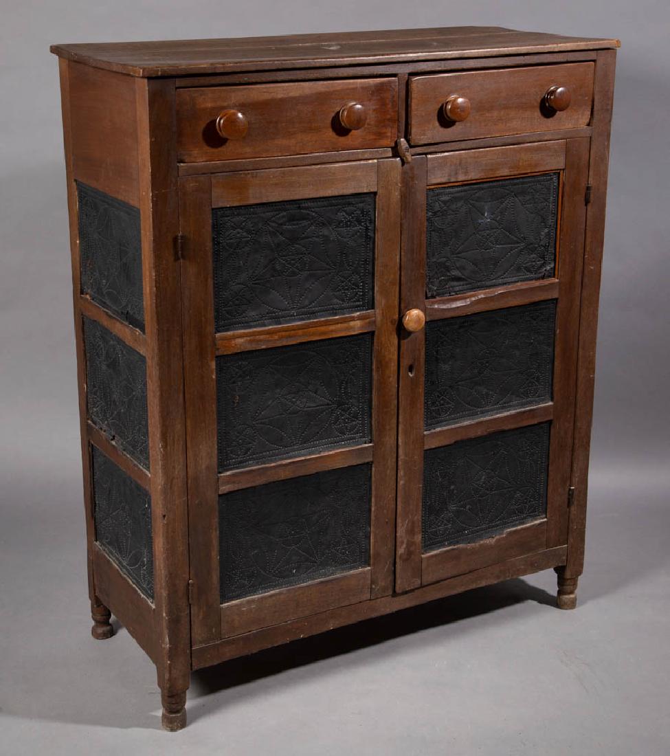 SOUTHERN POPLAR PUNCHED-TIN-PANELED FOOD / PIE SAFE