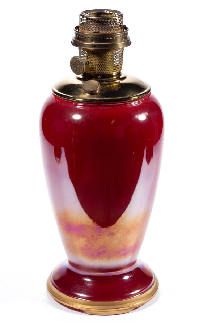 ALADDIN NO. 1242 ALPHA ART GLASS KEROSENE TALL VASE