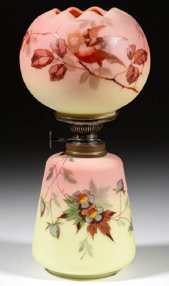 SIGNED "THOMAS WEBB" ART GLASS MINIATURE LAMP