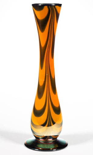 Imperial Lead Lustre Loop Art Glass Vase