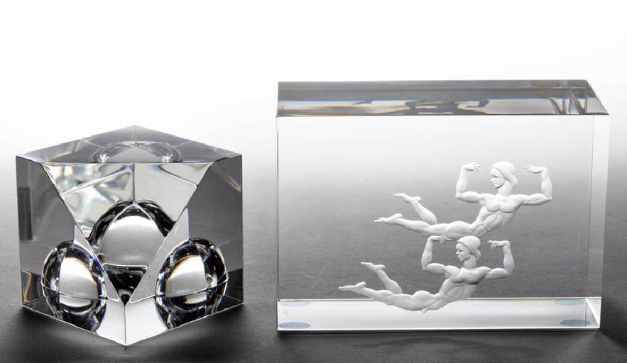 Steuben Crystal Glass Sculptures / Paperweights, Lot Of