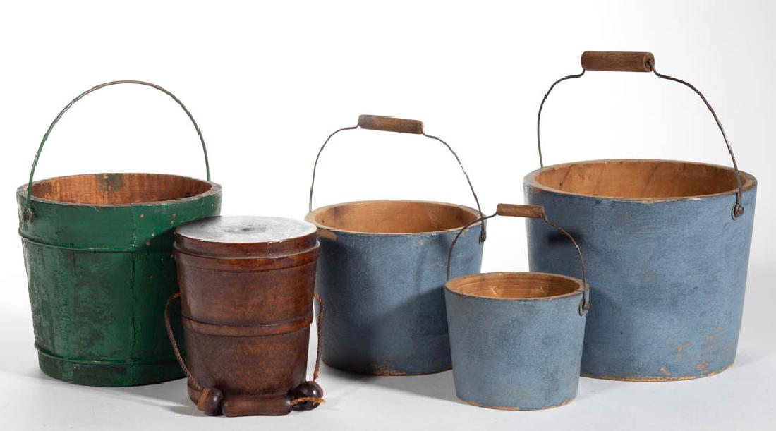 American Painted Graduated Miniature / Toy Pails, Set