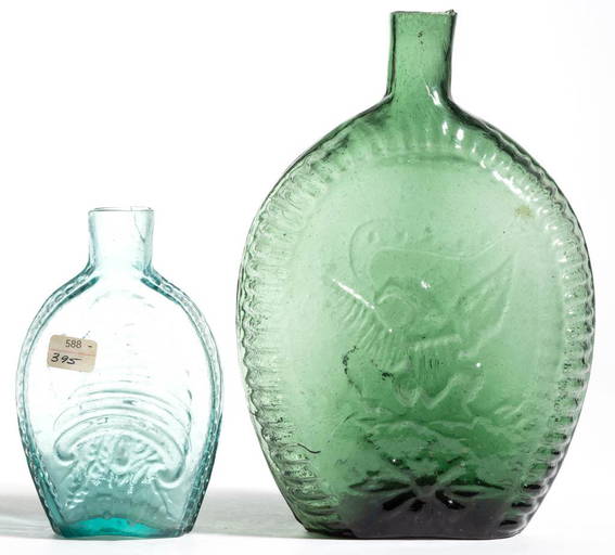 Assorted Eagle Pictorial / Historical Flasks, Lot Of