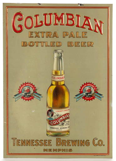 Columbian Beer Embossed Tin Advertising Sign