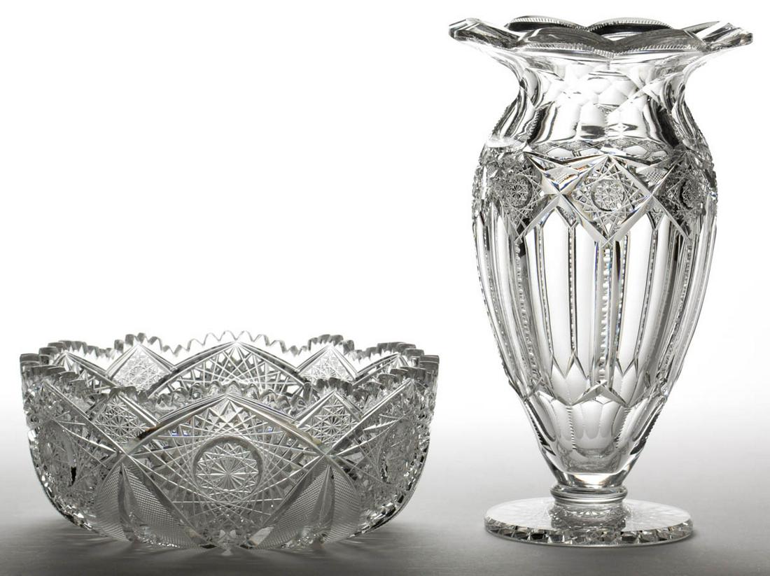 Assorted Brilliant Cut Glass Articles, Lot Of Two