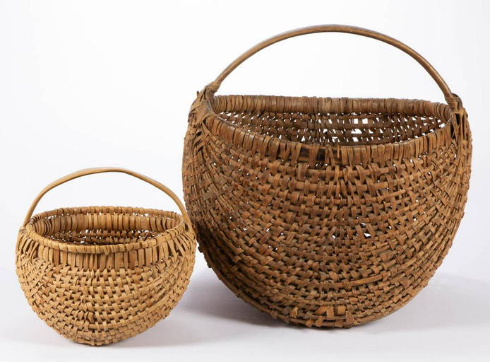 Southern Appalachian Stave Type Woven Splint Baskets,