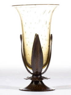 Steuben Attributed Controlled Bubble Art Glass