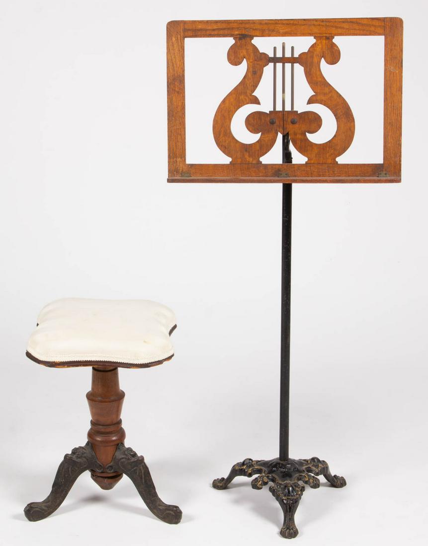 ANTIQUE CAST-IRON MUSIC LECTERN AND PIANO STOOL - Apr 24, 2021 ...