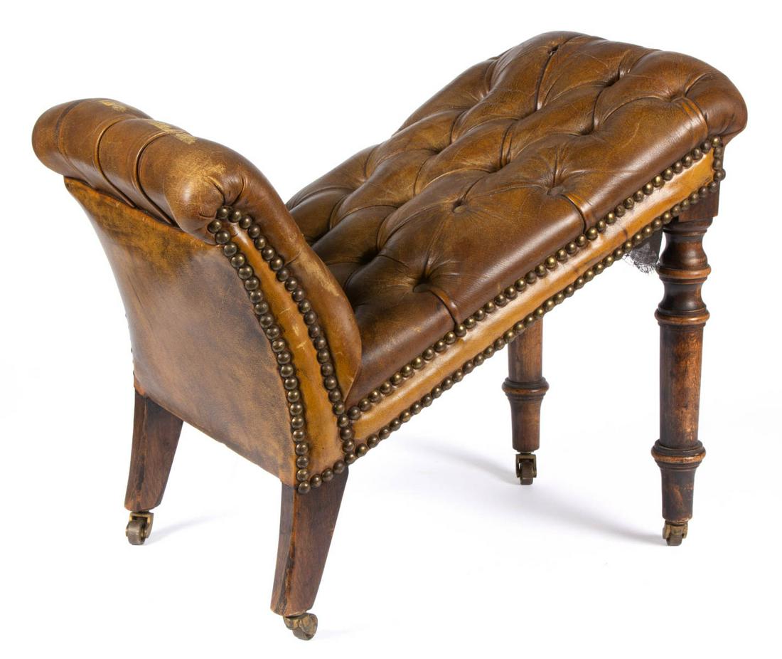 EDWARDIAN LEATHER-COVERED GOUT STOOL / BENCH - Apr 24, 2021 | Jeffrey S ...