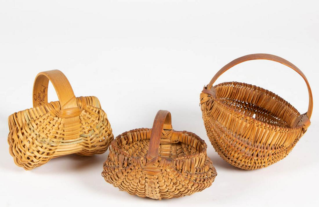 SOUTHERN APPALACHIAN RIB-TYPE MINIATURE BASKETS, LOT OF (#2502) on Aug ...