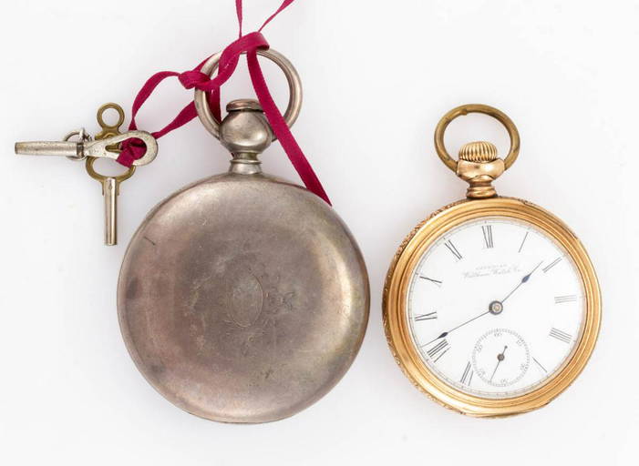 American Watch Co. 15 Jewel Key Wind Coin Silver Cased