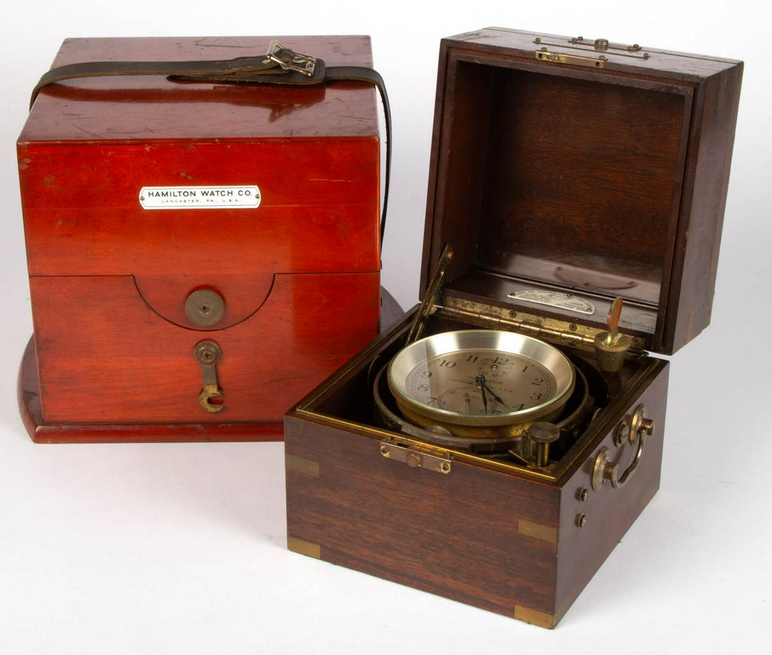 HAMILTON WATCH CO. MODEL 21 MARINE CHRONOMETER (#2164) on Oct 16, 2021 ...