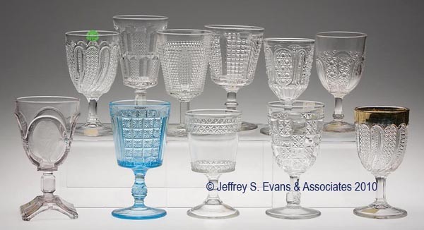 Various Eapg Finecut And Similar Pattern Goblets,