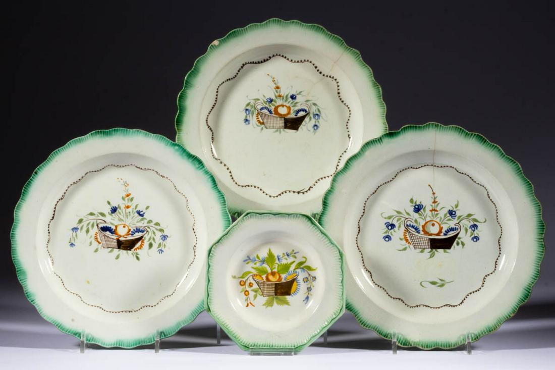 ENGLISH PEARLWARE GREEN SHELL EDGE HAND-PAINTED CERAMIC (#1365) on Mar ...
