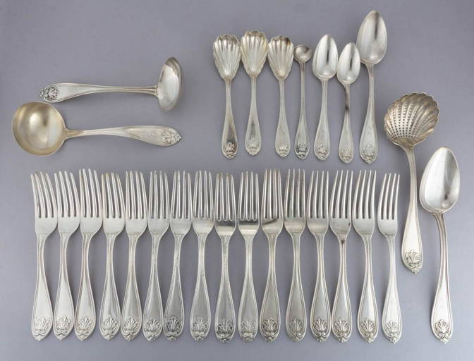 Gorham "josephine" Coin Silver Flatware And Serving