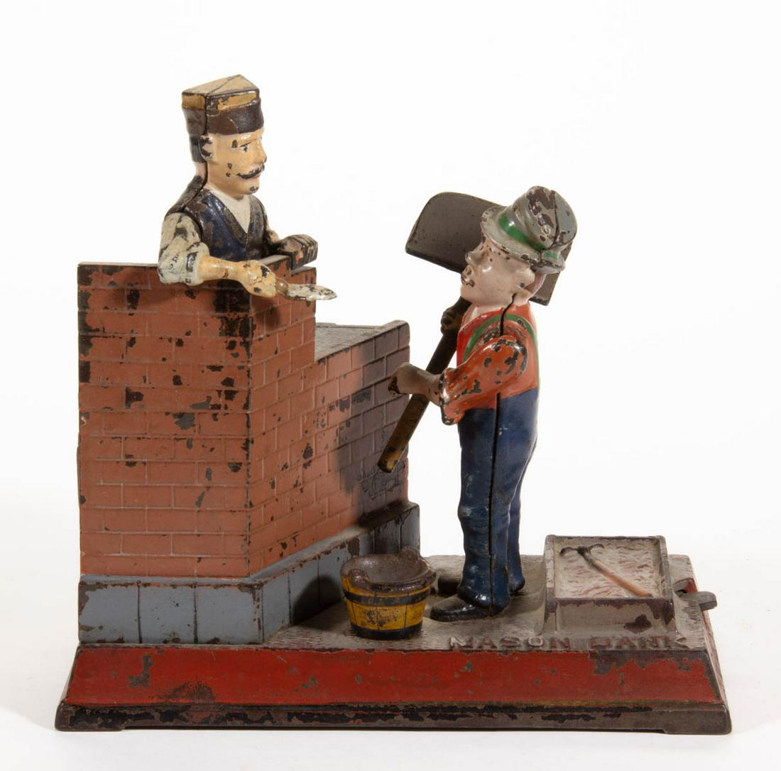 Mason Bank Cast Iron Mechanical Bank