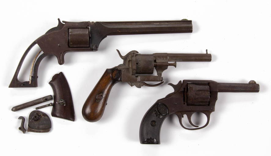 Assorted Antique Percussion Revolvers, Lot Of Three