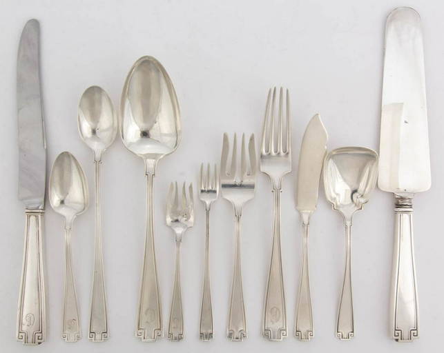 GORHAM "ETRUSCAN" STERLING SILVER 72-PIECE PARTIAL FLATWARE SERVICE ...