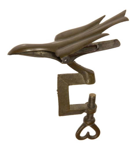 Stamped And Cast Brass Figural Sewing Bird Clamp