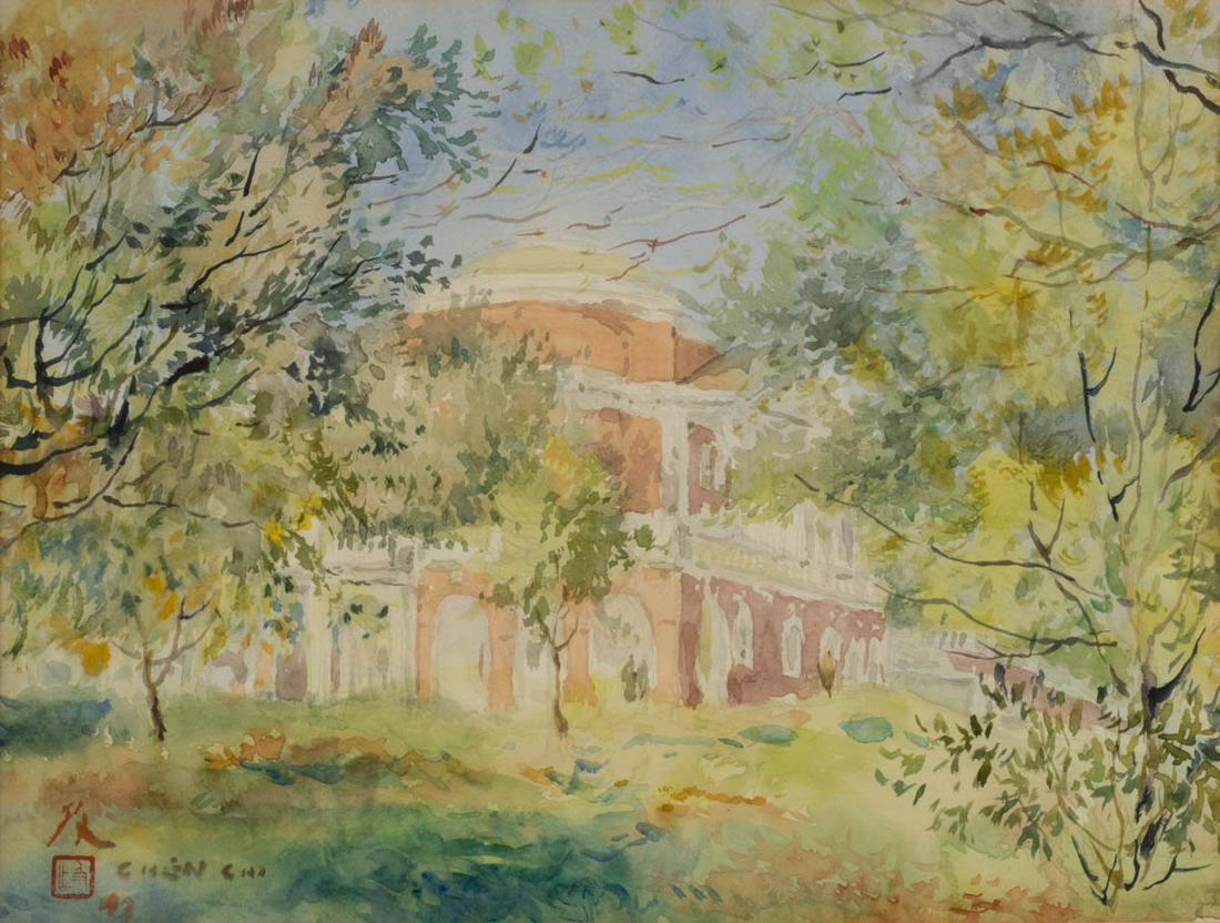 CHEN CHI (CHINESE-AMERICAN, 1912-2005) VIEW OF THE ROTUNDA, UNIVERSITY ...