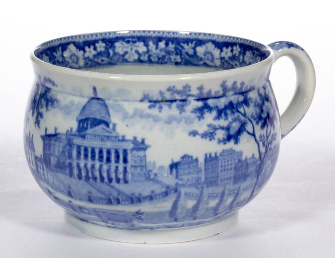 Staffordshire American View Transfer Printed Ceramic Vomit Pot