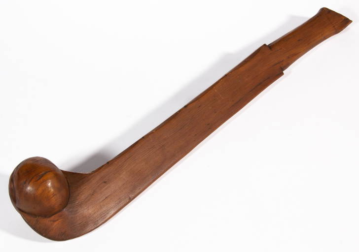 NATIVE AMERICAN CARVED WOODEN BALL HEAD WAR CLUB (#2058) on Jun 25 ...