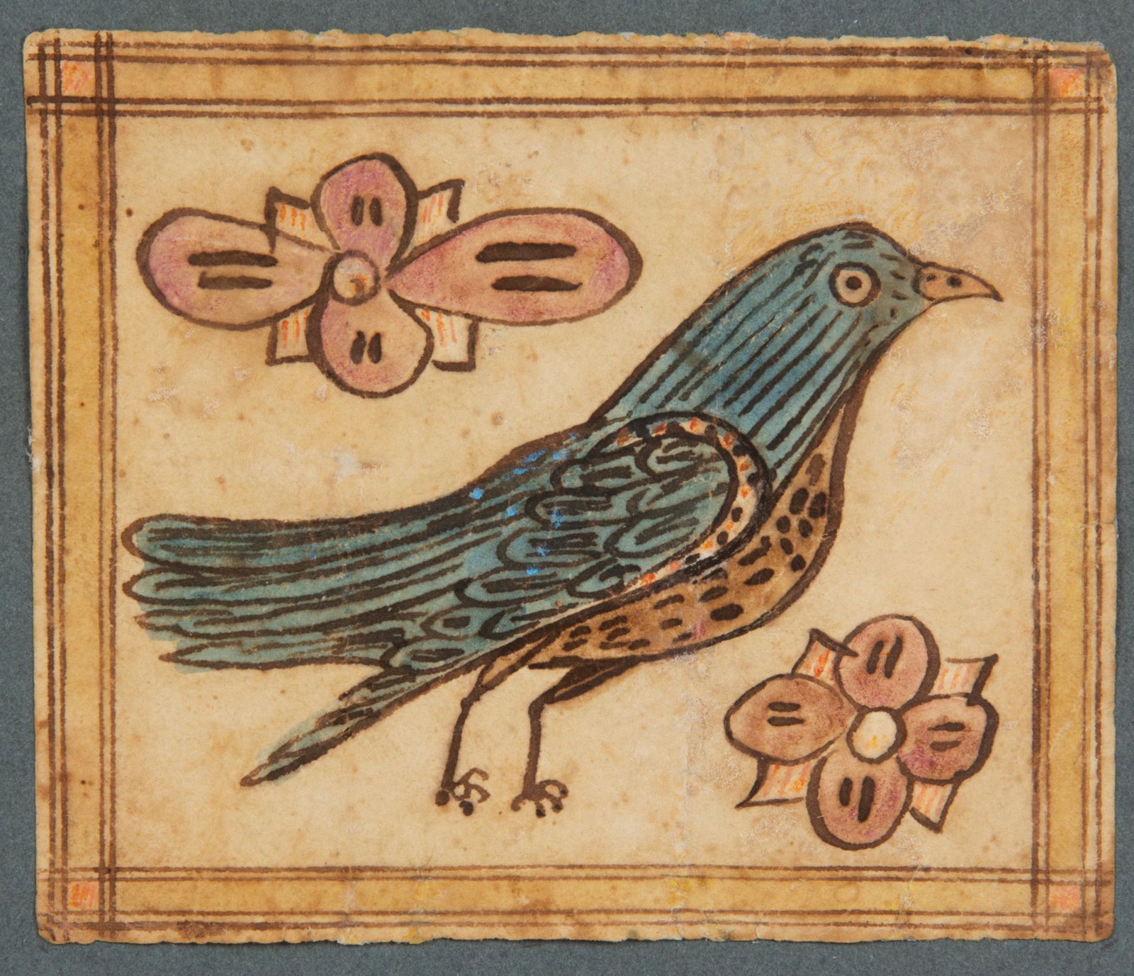 Rare Shenandoah Valley Of Virginia Folk Art Fraktur Reward Of Merit Drawing