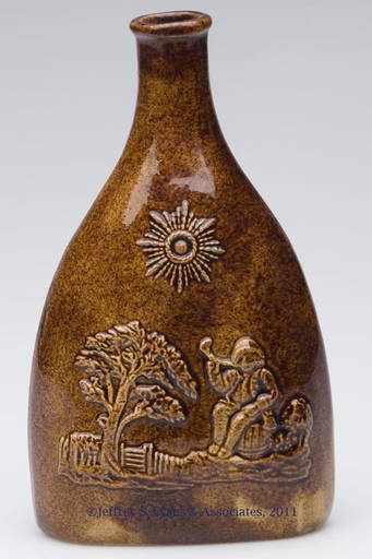 Rockingham Glaze Pottery Flask