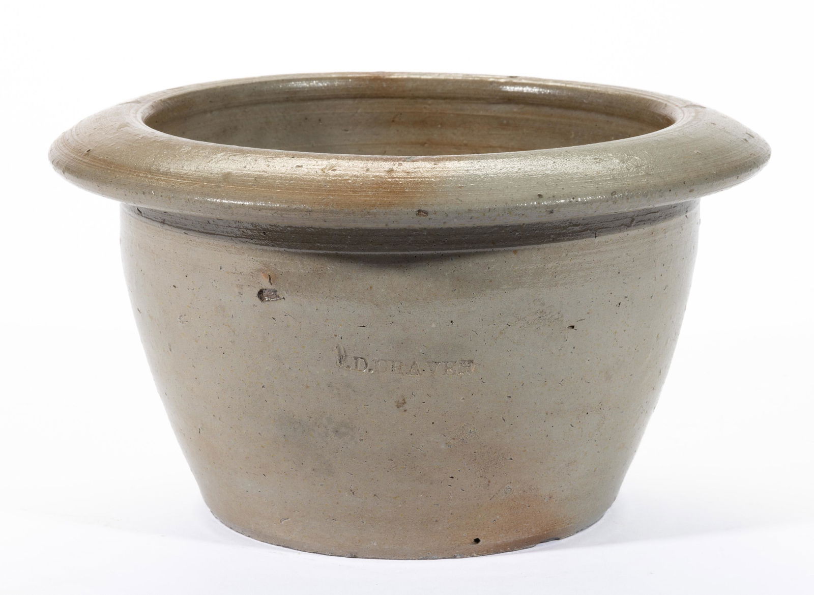 STAMPED "J.D. CRAVEN" (1827-1895), NORTH CAROLINA POTTERY / STONEWARE ...