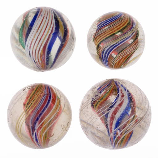 ANTIQUE TRANSPARENT SWIRL MARBLES, LOT OF FOUR, (#1355) on Aug 26, 2022 ...