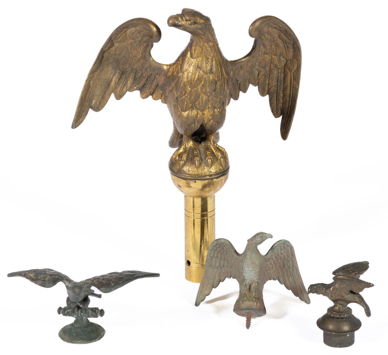 ASSORTED FIGURAL EAGLE FLAG FINIALS, LOT OF FOUR, - Aug 27, 2022 ...