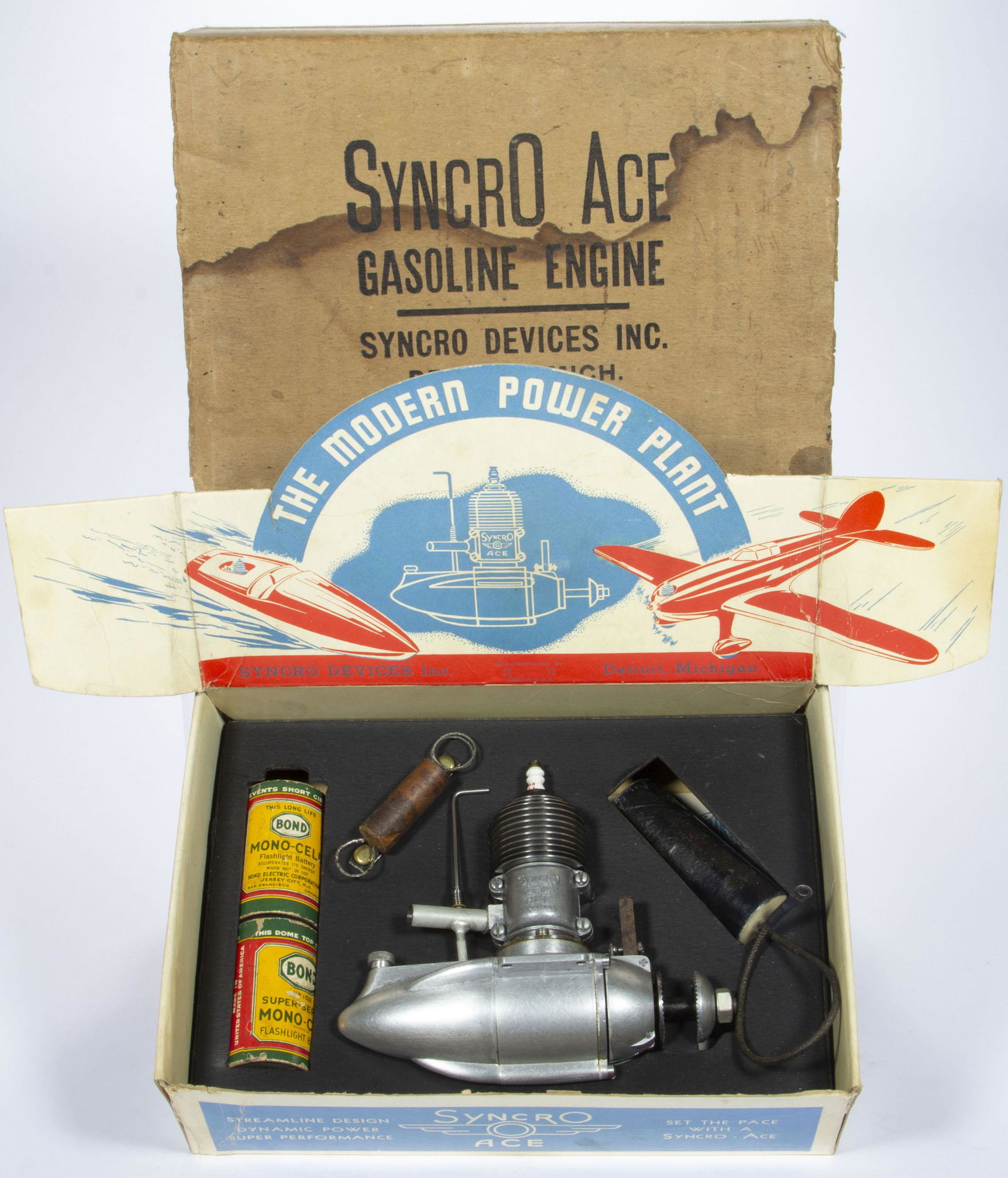 Syncro Devices "syncro Ace" 1937 Model Airplane / Racing Car Engine,