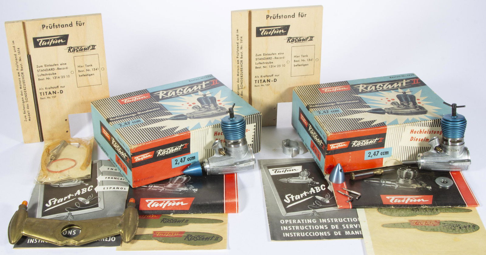 German Taifun "rascant Ii" Model Airplane Diesel Engines, Lot Of Two,