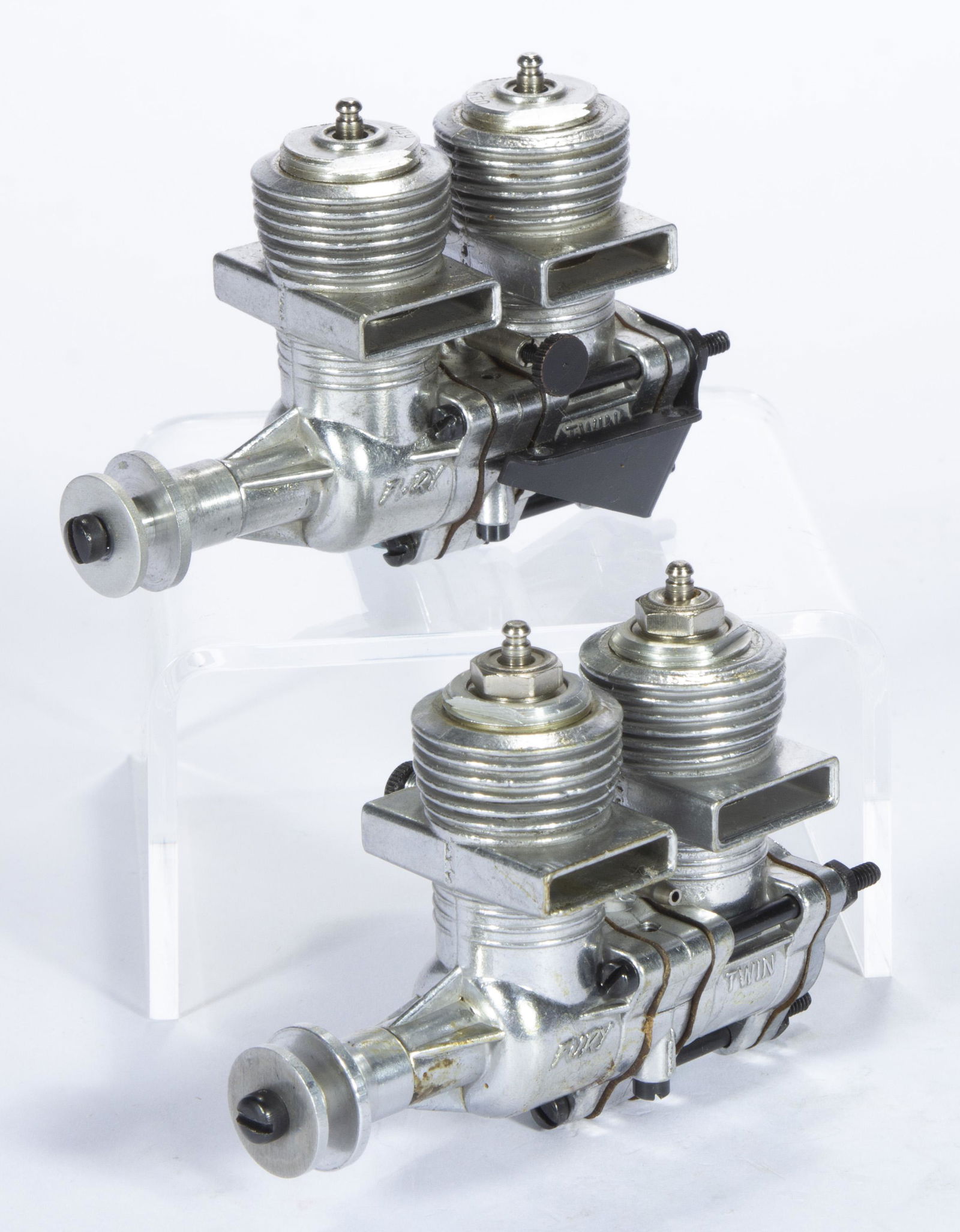 K & B Sky Fury Twin / Two Cylinder 1955 Model Airplane Engines, Lot Of Two,