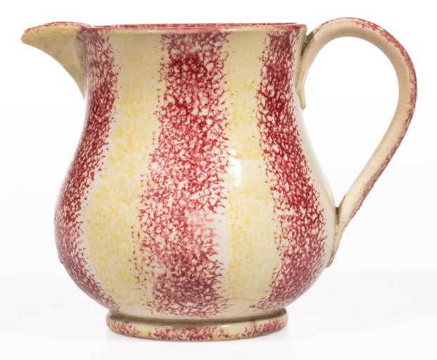 English Spatterware Rainbow Ceramic Creamer