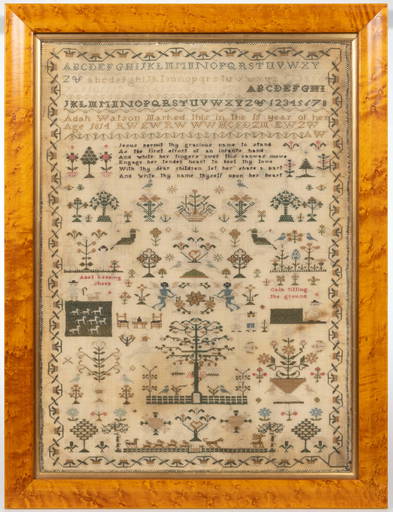 GEORGIAN BRITISH PICTORIAL NEEDLEWORK SAMPLER (#1329) on Nov 18, 2022 | Jeffrey S. Evans ...