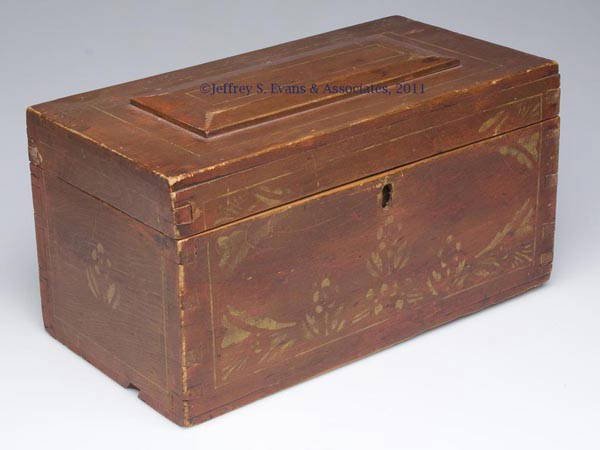 Pennsylvania Stencil Decorated Pine Document Box