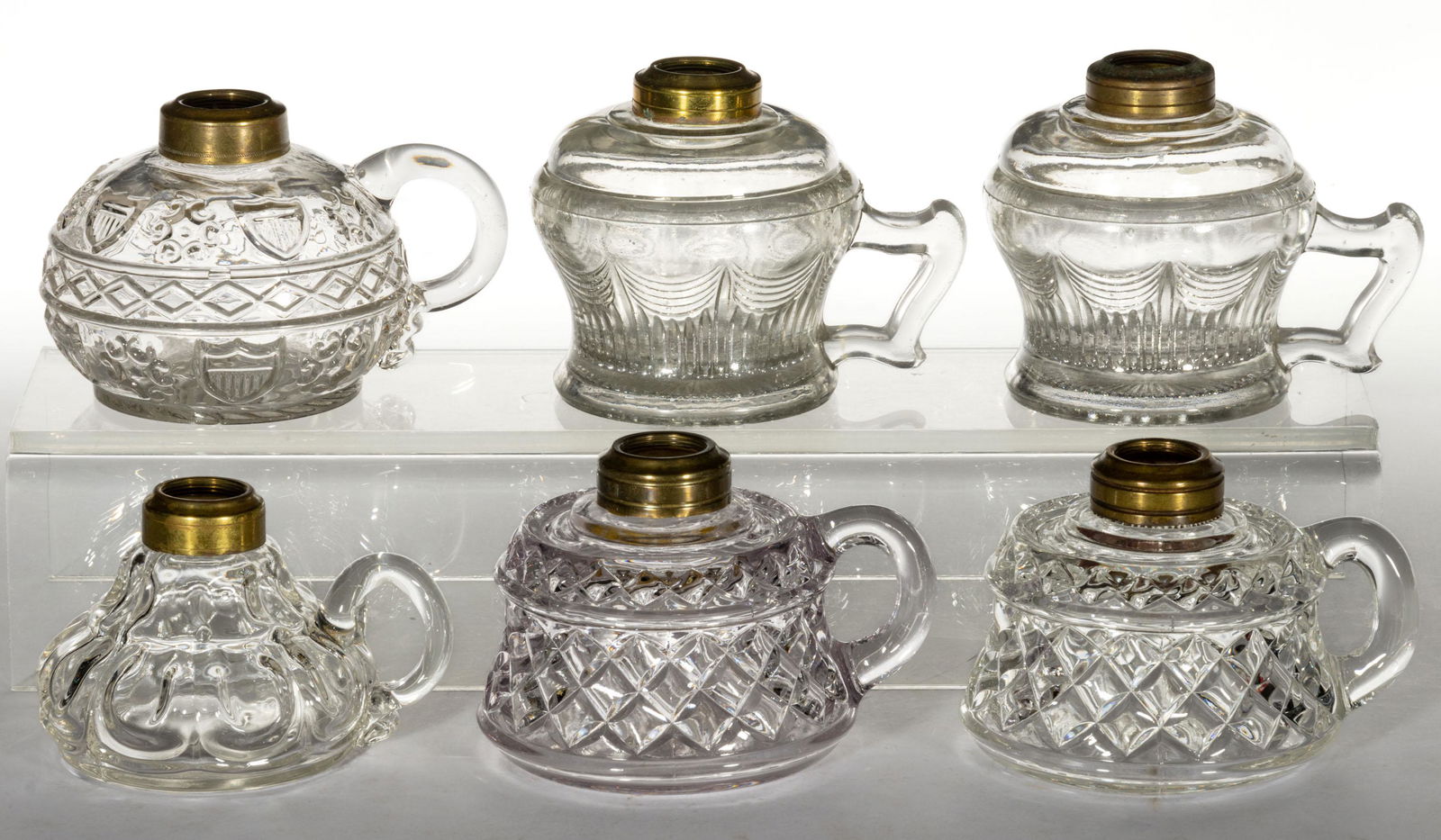 ASSORTED PATTERN GLASS KEROSENE FINGER LAMPS, LOT OF SIX - Mar 24, 2023 ...