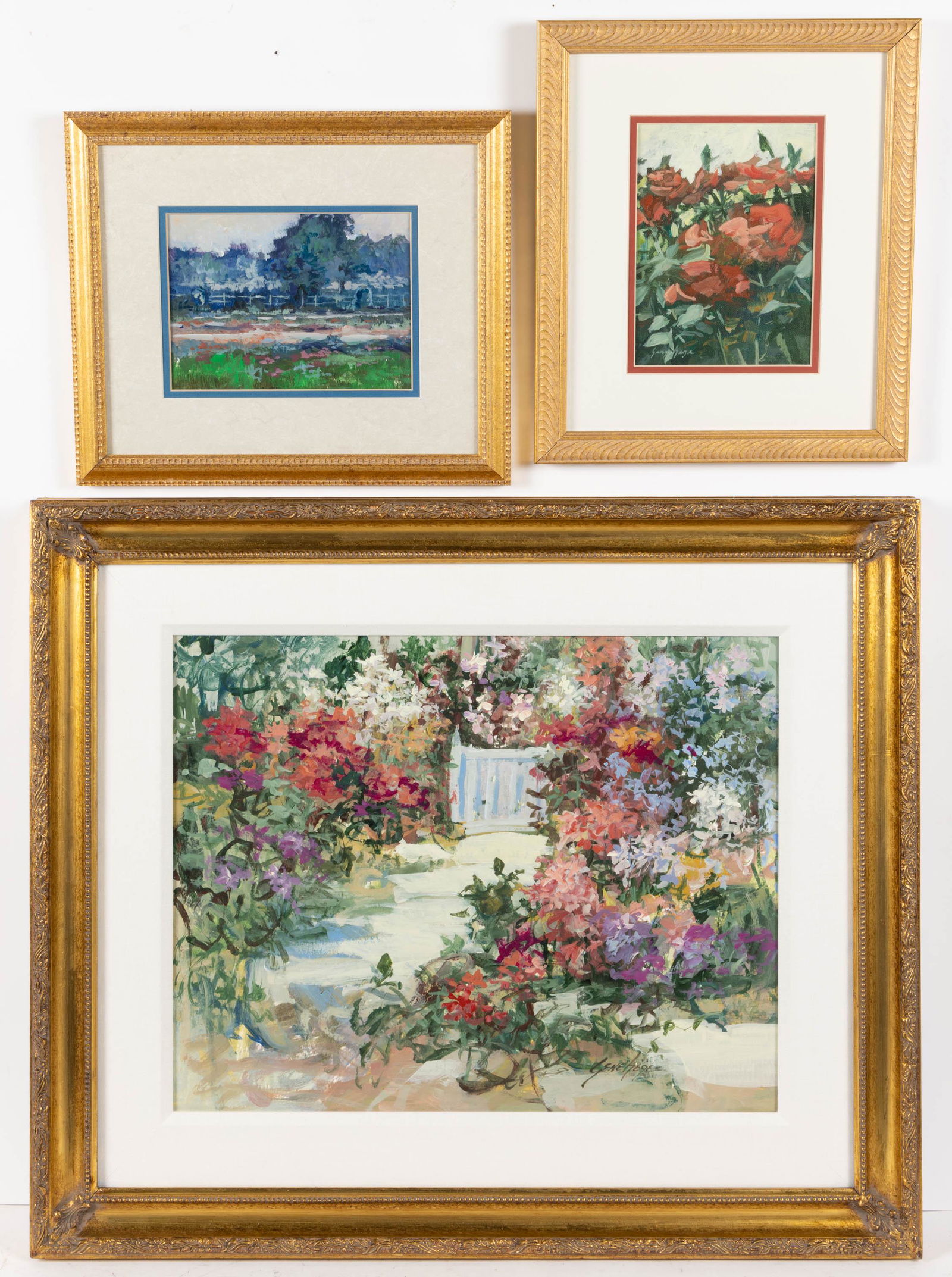 GENE HEGE (NORTH CAROLINA, 1940-2003) PAINTINGS, LOT OF THREE, acrylic ...