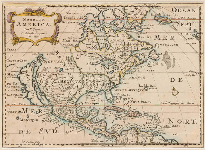 After Nicolas Sanson (french, 1600 1667) Map Of North America