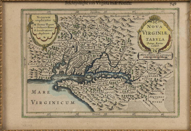 Jan Janssonius / Jansson (dutch, 1588 1664) Map Of Virginia