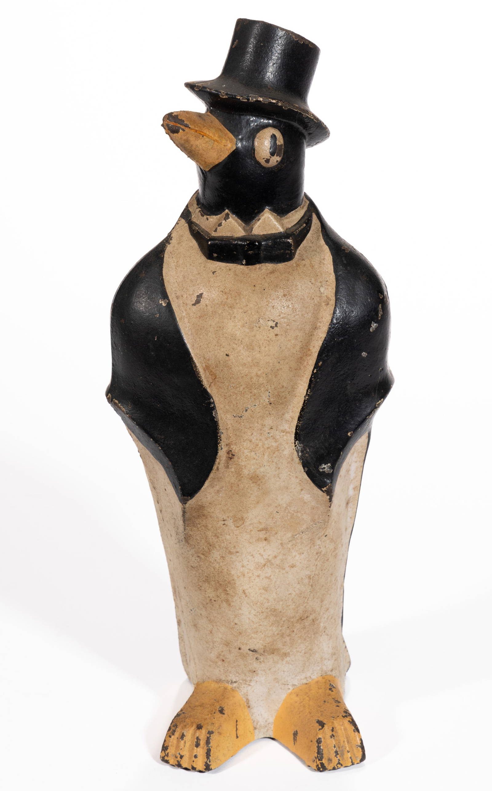 Hubley No. 463 Cast-iron Penguin With Top Hat And Bowtie Doorstop Auction
