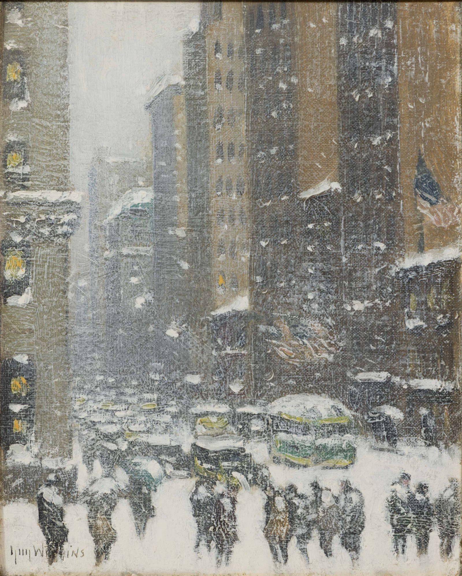 Guy Carleton Wiggins (american, 1883-1962) Manhattan Snow Scene Auction